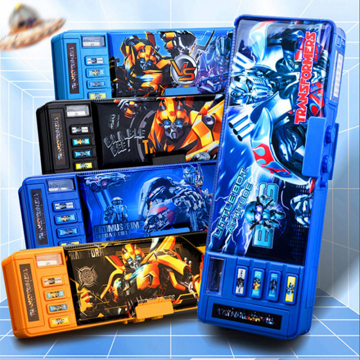 【1-3 Days Delivery】Pencil Case For Kids Transformers Boys Password Lock ...