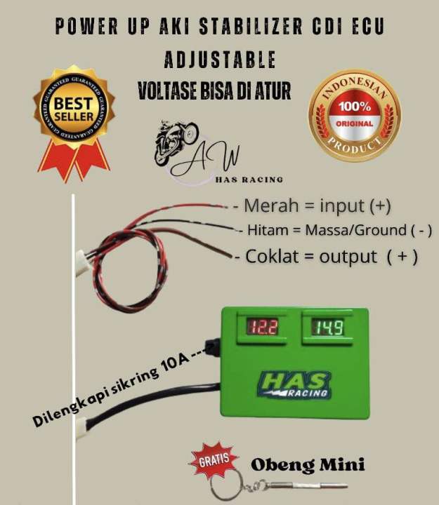 POWER UP AKI STABILIZER CDI ECU ADJUSTABLE VOLTASE BISA DI ATUR ...