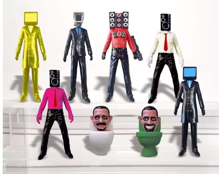 Action Figure SKIBIDI TOILET set - Miniatur Pajangan Mainan Kepala ...