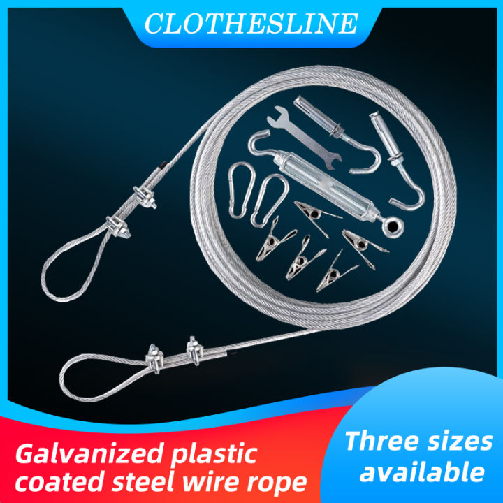 Plastic coated steel wire clothesline Thick stainless steel outdoor ...