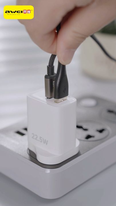 Awei PD81 22.5W Charger QC3.0 Type C USB Lightning Micro Wall Charger ...