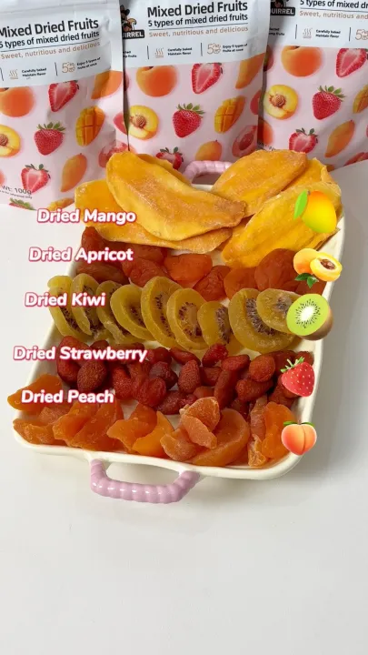 Mr.Squirrel Mixed Dried Fruits 5 types Dry Fruits (Strawberry/Mango ...