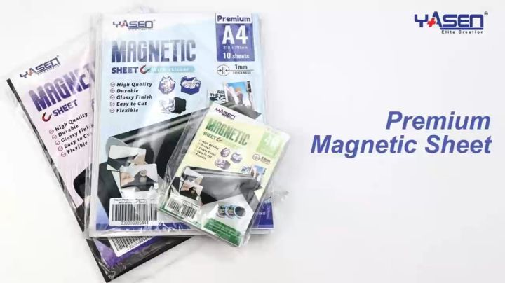 Yasen 5PCS Magnetic Sheet A4 Size w/Adhesive Plain | Printable for DIY ...
