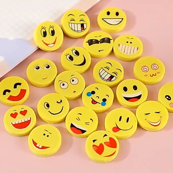 Smiley Eraser 4PCS/SET School Eupplies Smiley Face Eraser Rubber for ...
