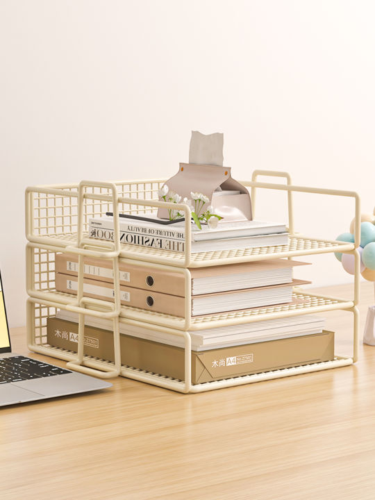 Metal File Organizer Stand A3 A4 Multi-layer Document Rack Office Storage Box Business Supplies ...