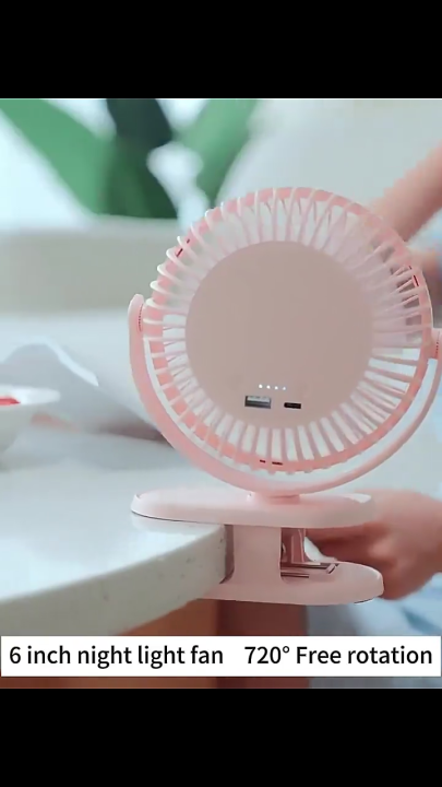 Mini Clip Fan Rechargeable Portable USB Fan 720° Adjustment With LED ...
