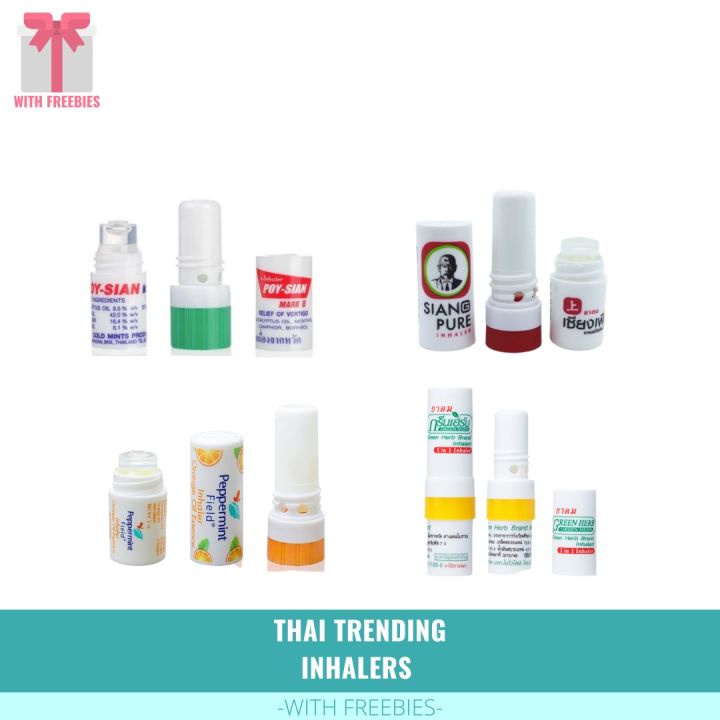 Thailand Inhaler Poy Sian 2in1 Inhaler/ Peppermint Field | Green Herb 2 ...