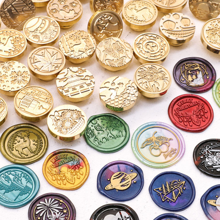 Letter Plant Series Copper Head Wax Stamp Retro Craft Stamp Head Card ...