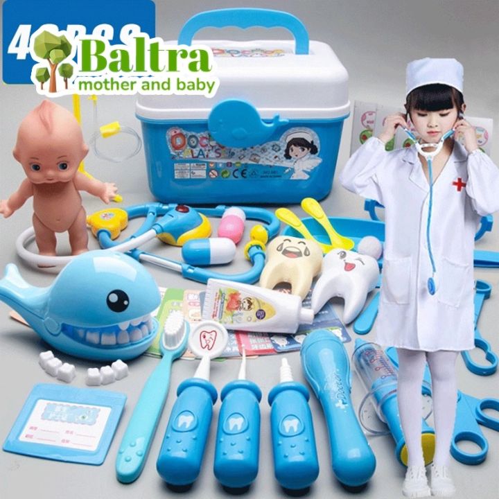 Baltra 43 PCS Doctor Nurse Toy Set Stethoscope Medical Box House Role ...