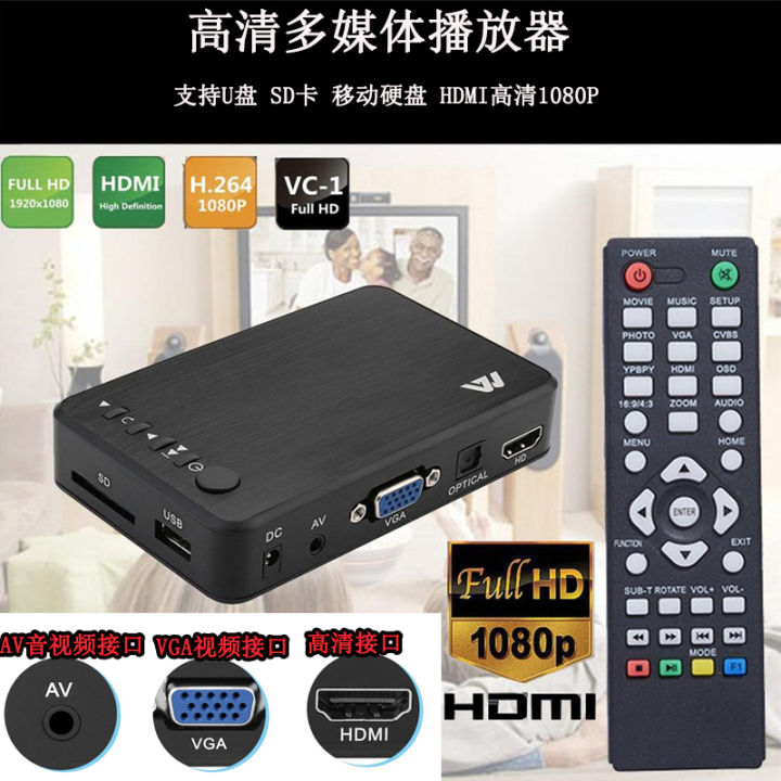 HDMI Multimedia USB Player HD Advertising Machine U Disk Hard Disk SD ...