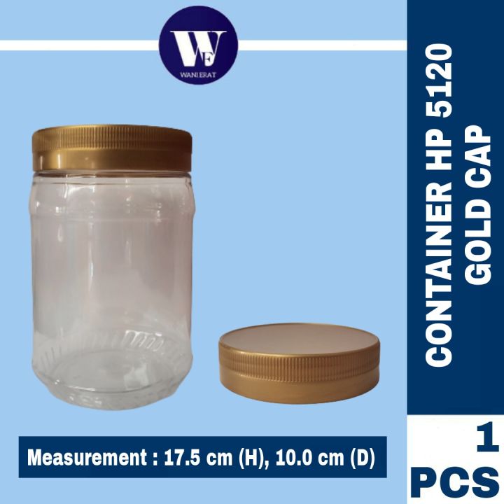 [HP5120] CONTAINER GOLD CAP | COOKIES CONTAINER | BOTOL KUIH | Lazada