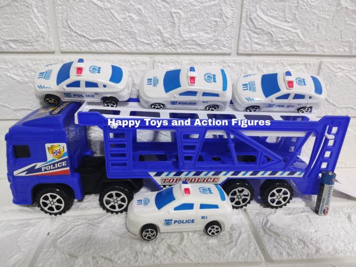 POLICE TRUCK TOY WITH 4 PIECES MINI POLICE CARS TOY FOR KIDS | Lazada PH