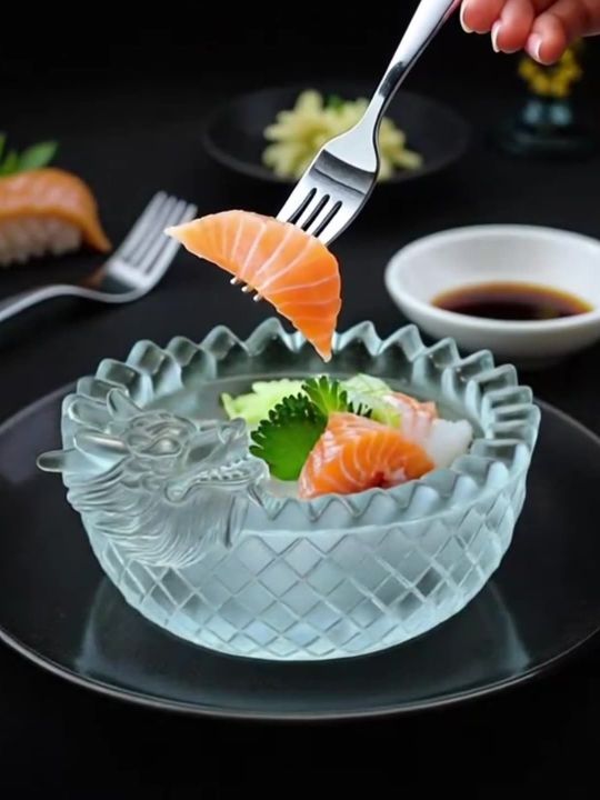 Dragon-Form Lotus Flower Silicone Ice Bowl DIY No-Bake Salmon Abalone ...