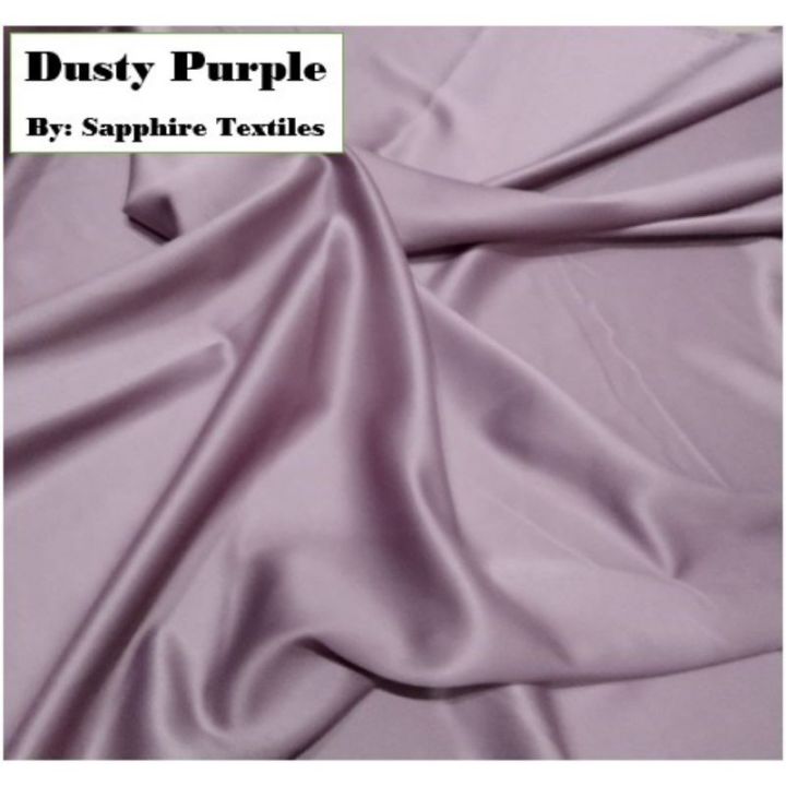 1/2 Meter Kain Satin Silk Doff Premium / Velvet Cavalli Dusty Purple ...