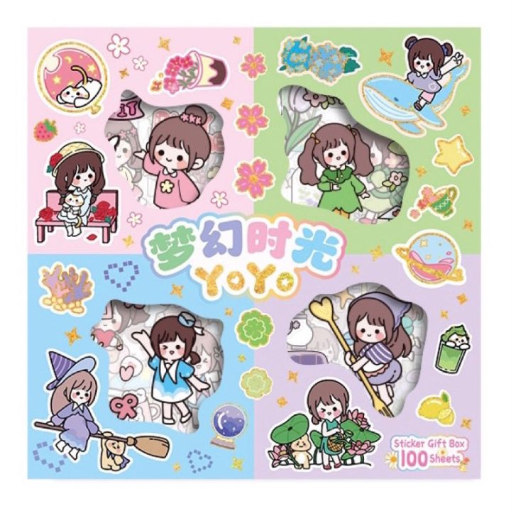 100pcs Stiker Sanrio Karakter Kuromi dan Melody,Frozen,Avengers,Lotso ...