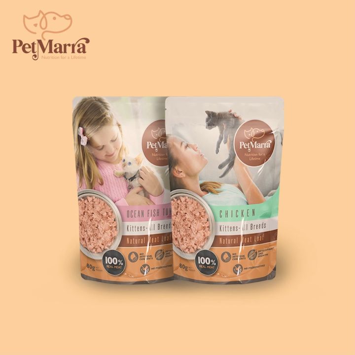 PetMarra Natural Meat Loaf Kitten / Cat Wet Food Pouch Oceanfish Tuna ...