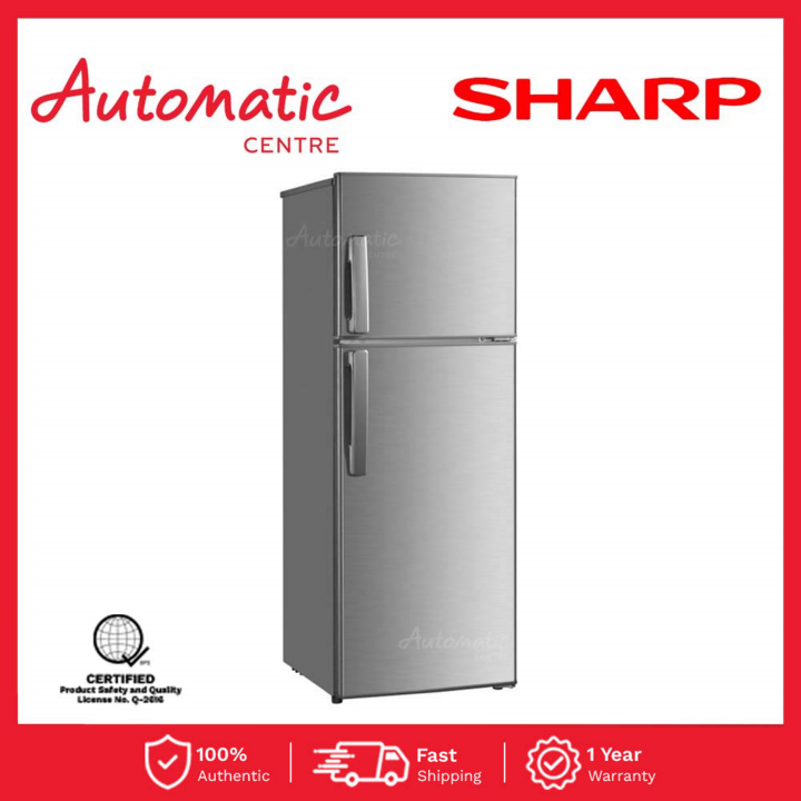 Sharp SJ-VL70BP-SL 6.6 cu.ft Two Door Refrigerator Inverter with Manual Defrost and Deep Freezer ...