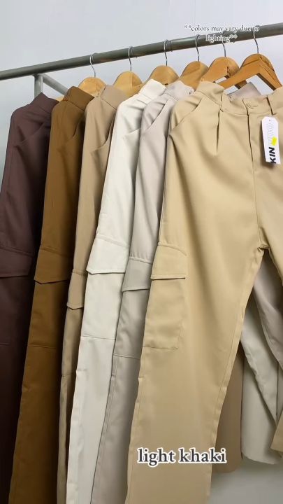 Kinwoo 22-33waist 4 Pocket High Waist Cargo Pants | Lazada PH