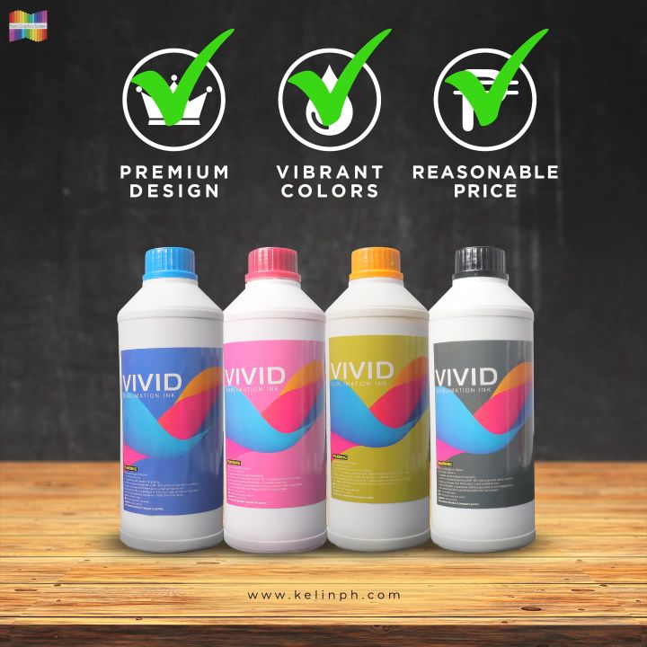 KGS Sublimation Ink Vivid 1 Liter CMYK for Sublimation/ Transfer Paper ...