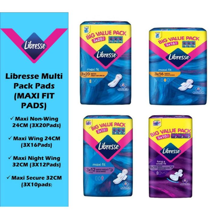 Libresse Big Value Pack Slim / Maxi / Liner 24cm - 32cm ( 3 x10 / 3 x12 ...