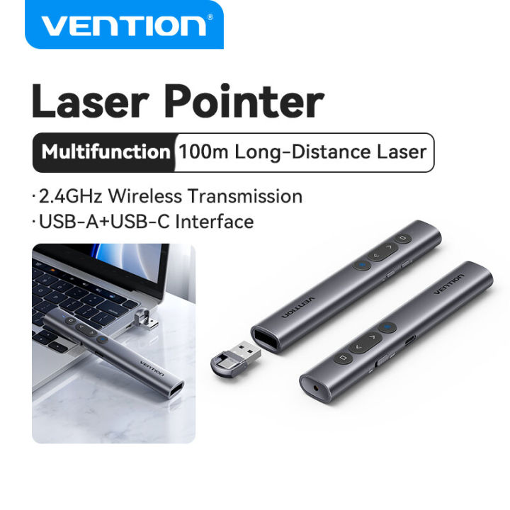 Vention Laser Pointer Rechargeable Wireless Presenter Green Red Laser ...