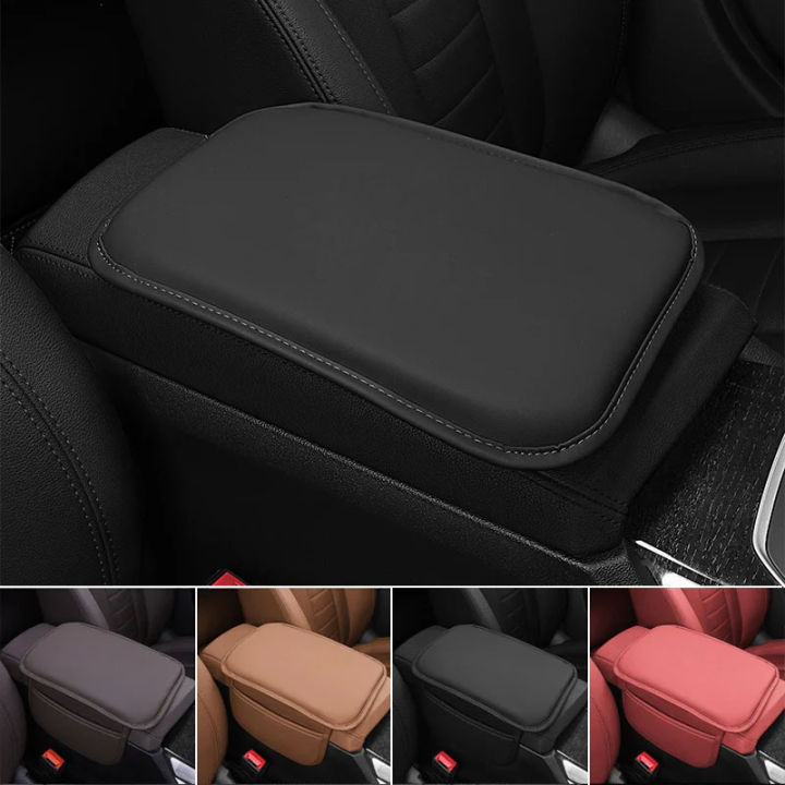 Leather Car Armrest Box Center Console Arm Rest Protection Mats For ...