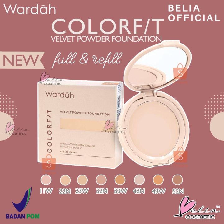 Mall Wardah Colorfit Velvet Powder Foundation - Bedak Padat Dengan SPF ...