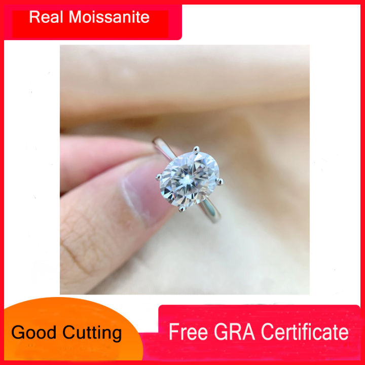 Pawnable Legit Sterling Silver S925 Pigeon Egg Real Moissanite Diamond ...