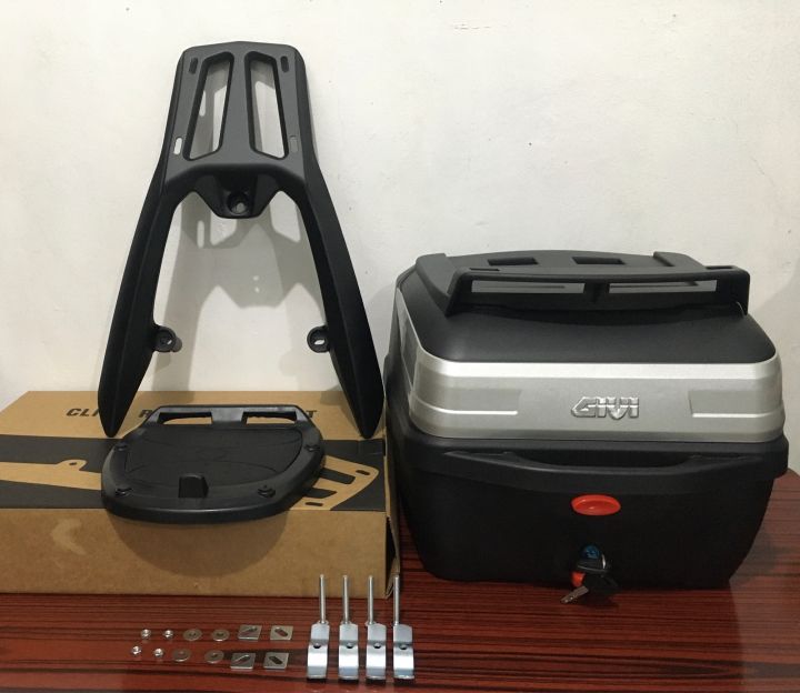 Set Raven Bracket and Givi 36L w/ Top Rack ( Silver)for Honda Click 125 ...