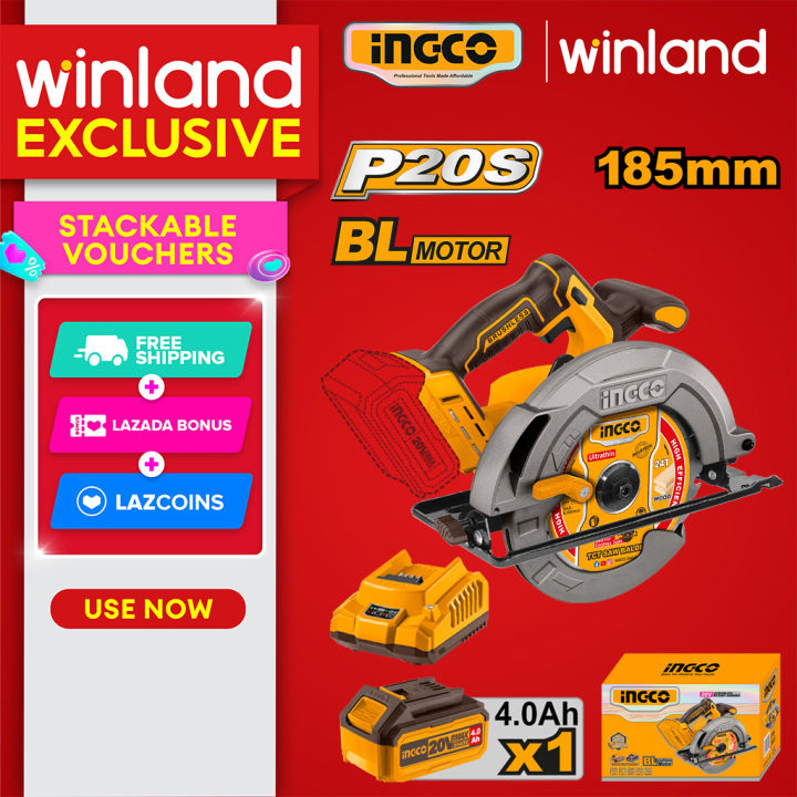 Ingco by Winland 20V Lithium-Ion Cordless Circular Saw CSLI1651 ...