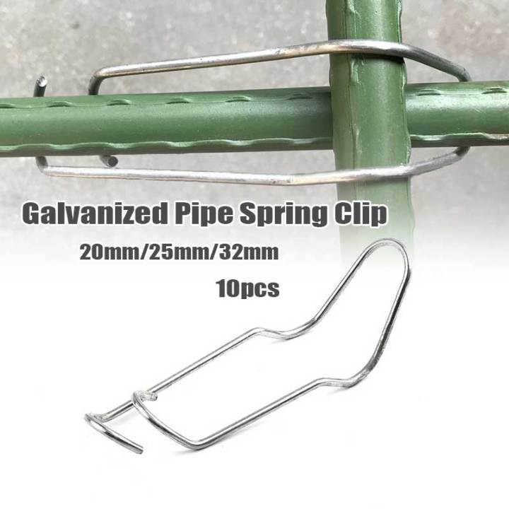 10Pcs Galvanized Greenhouse Pipe Spring Clip Fastening Clip Greenhouse ...