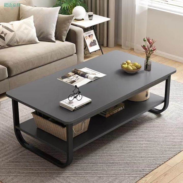 Two-storey iron frame living room center wooden table, dining table ...