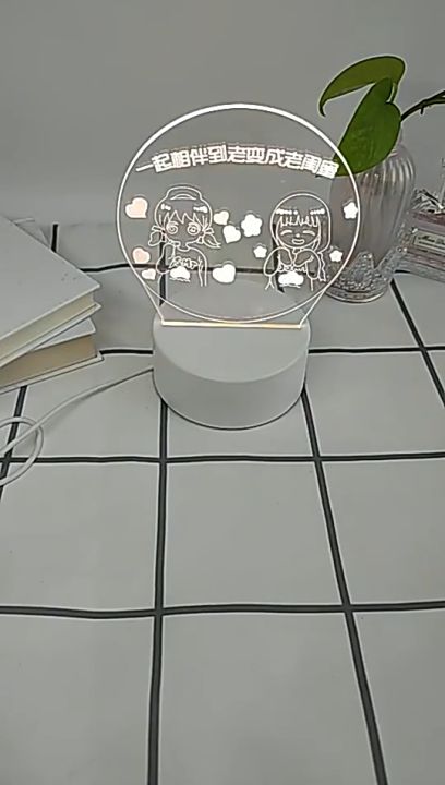 DISKON Lampu LED 3D Acrylic Transparant Kaca Bening Motif Lucu - Lampu ...