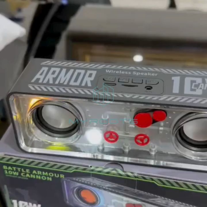 Myroots Speaker Bluetooth RGB Transparan Armor Cannon A39 Wireless ...