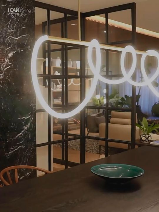 นอร์ดิกบาร์โคมไฟระย้ายาวร้านอาหาร LED Light Creative ห้องนั่งเล่นโคมระย้า Shop Light 35 | Lazada ...