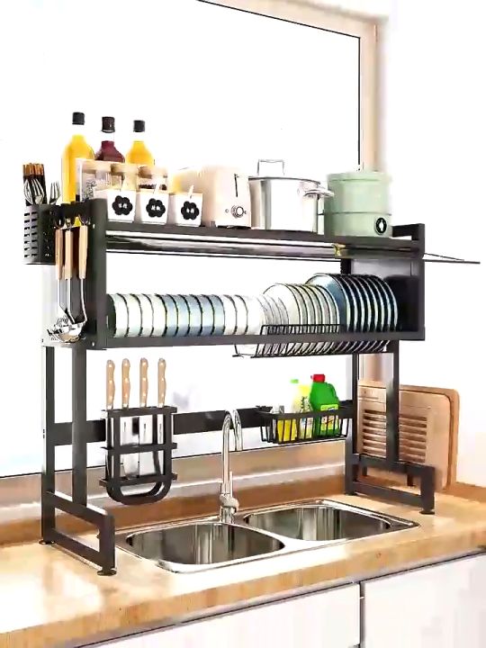 IGO Dish Rack Drainer Kitchen Dish Cabinet Rack Organizer With Cover ...