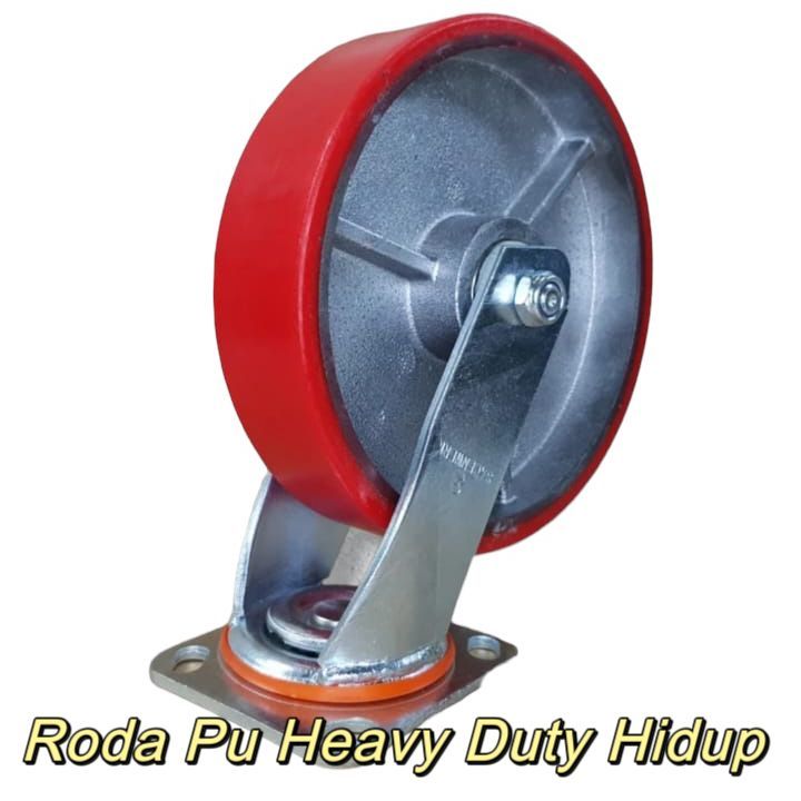 Roda PU heavy duty Taiwan 5 inch hidup / roda troli hidup 5 in | Lazada ...