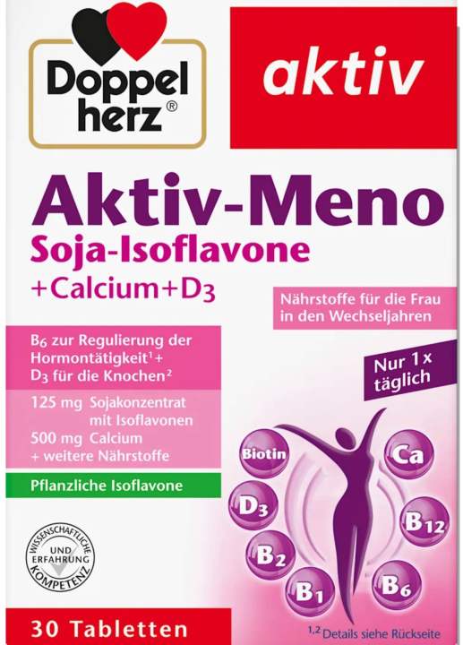 Doppelherz ®️Active-Meno Soy-Isoflavone + Calcium + Vitamin D3 Tablet ...