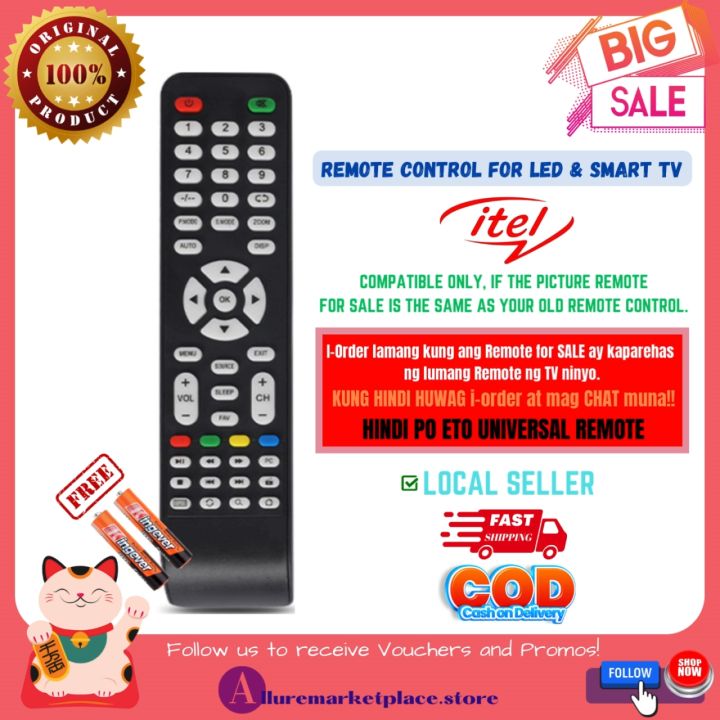 ITEL Smart TV Remote STAR-X ANDROID TV Remote Replacement TV LED ITEL ...
