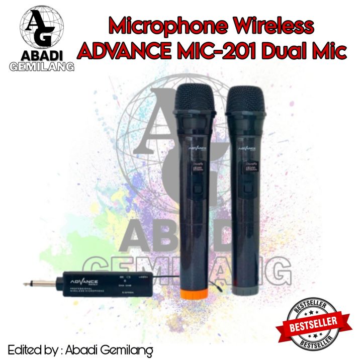 Microphone Wireless Advance MIC-201 Dual Mic / Mic Tanpa Kabel Advance 201 | Lazada Indonesia