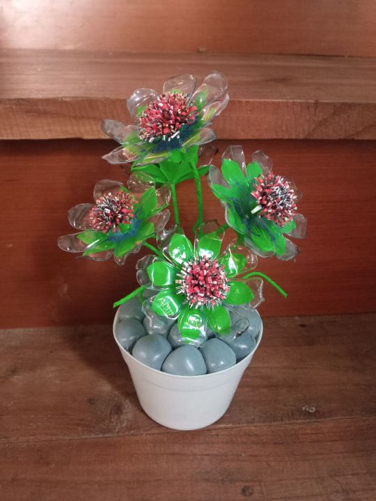 daur ulang botol plastik/kerajinan bunga dari botol aqua/bunga hias ...