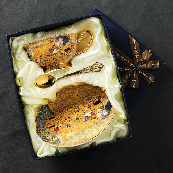 Bone China Coffee Cup & Sourcer Gift Set, European royal style - gift ...