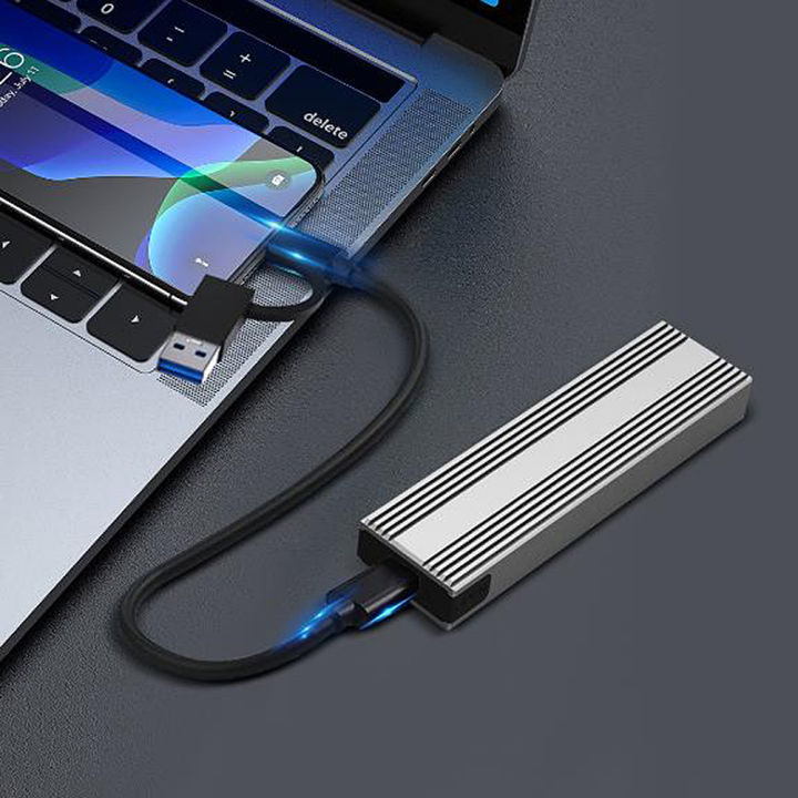 M.2 NVME SATA Dual Protocol Hard Drive Case 2TB External SSD Enclosure Adapter 5/10Gbps Support ...