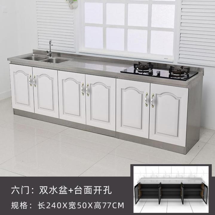 Simple Kitchen Cabinet Stainless Steel Stove Sink Cabinet Renting ...