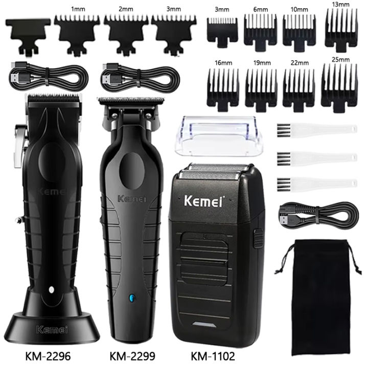 Kemei KM-2296 KM-2299 KM-1102 Hair Clipper Kit Men's Electric Shaver Hair Trimmer Machine ...