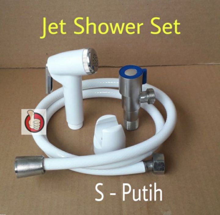 paket hemat jet shower toilet + stop kran 1/2 inc stainles jet washer ...