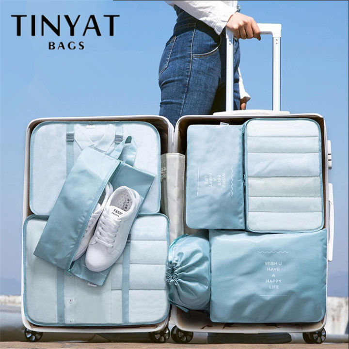 TINYAT Packing Cubes 7-Pcs Travel Luggage Packing Organizers Set with ...