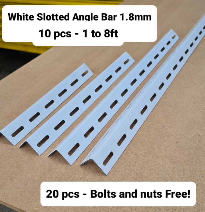 10 pcs - White Slotted Angle Bar - 1 to 8ft | Lazada PH