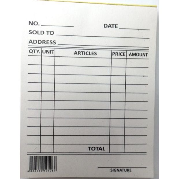 Sold to Receipt with Yellow/Pink Duplicate 2pads per pack | Lazada PH