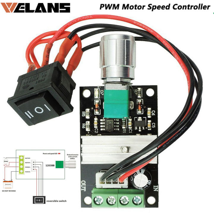 มอเตอร์ PWM 3A DC 6V 12V 24V 28V ปรับความเร็วได้เครื่องควบคุมความเร็ว ...